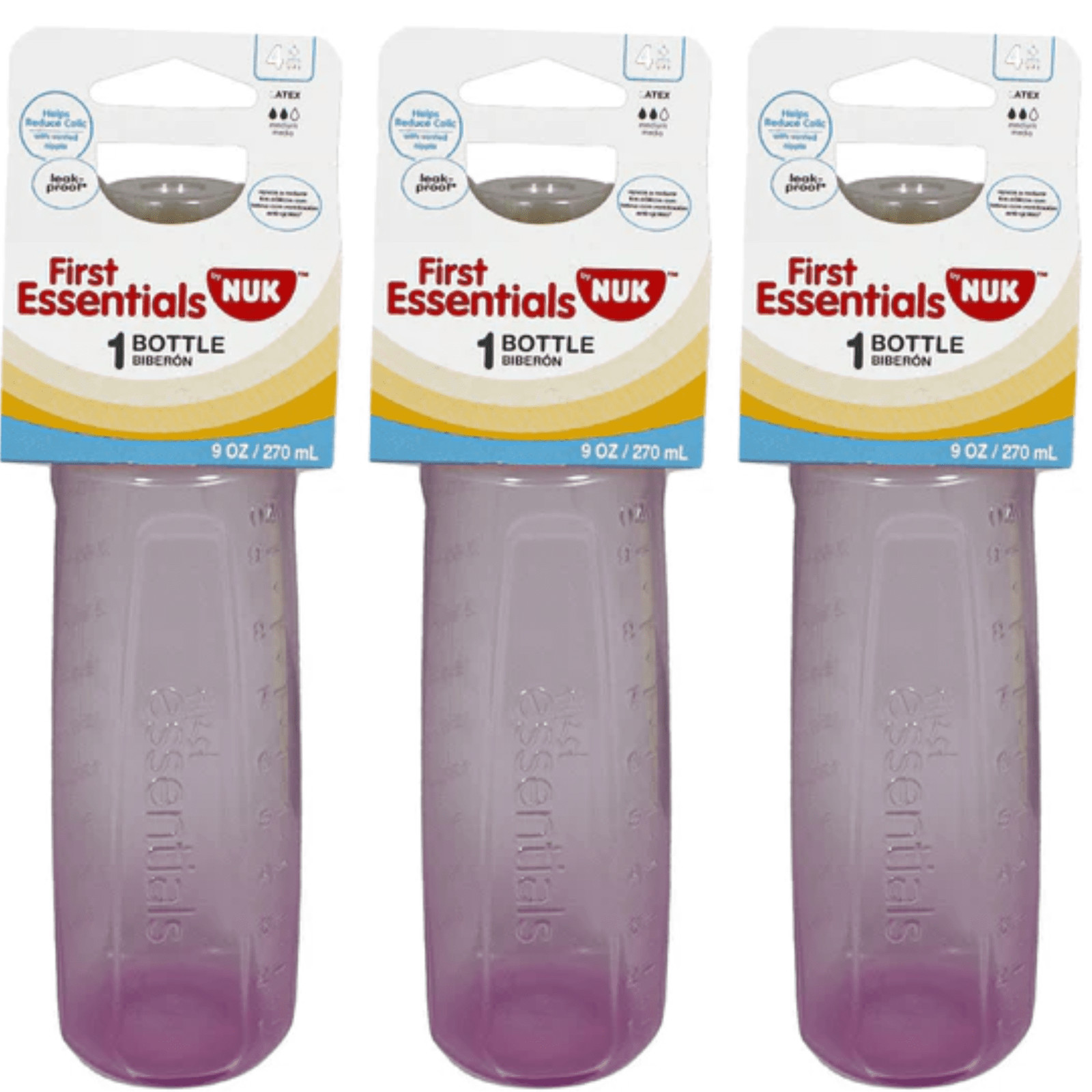 NUK Gerber First Essentials Baby Feeding Bottle Pink Pack Of 3