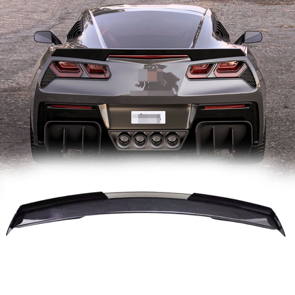 Carbon Fiber Style Rear Trunk Lip Wing Spoiler For 14-19 Corvette C7 ...