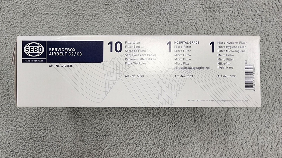 SEBO Airbelt C2/C3 Service Box - Genuine - PN# 6198ER | eBay