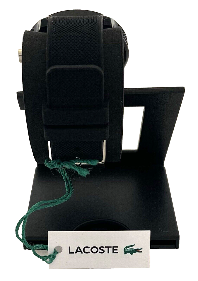 LACOSTE 12.12 CHRONOGRAPH BLACK WATCH WITH BLACK SILICON BAND 2010972 ...