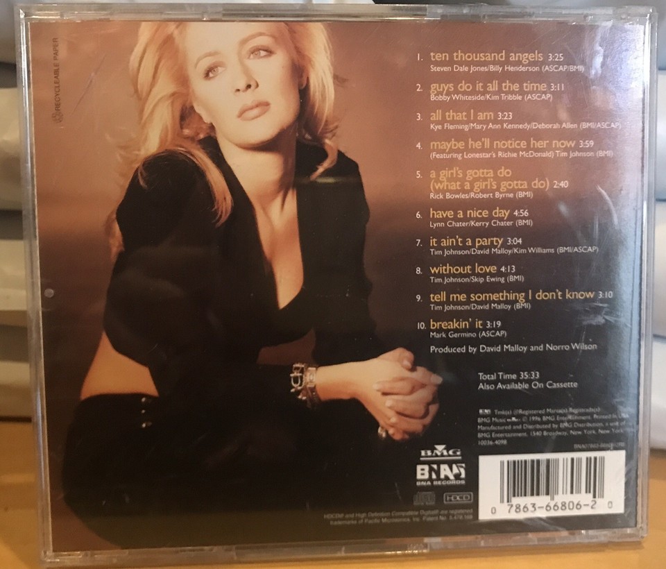 EXC CD~MINDY MCCREADY~Ten Thousand Angels (CD, Apr-1996, BNA ...