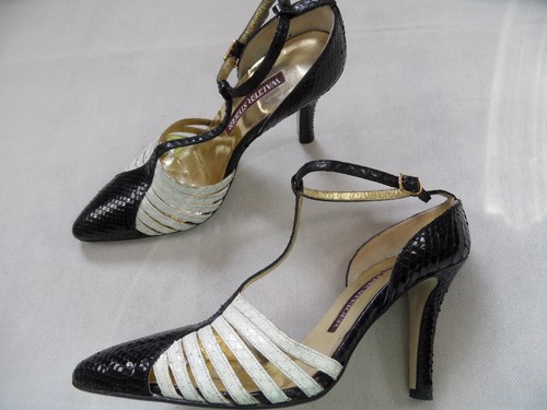 WALTER STEIGER stylische T-String Pumps Schlangenleder Gr. 35 TOP ...