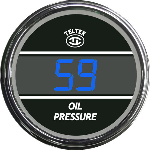 Teltek Blue Oil Pressure Gauge 0-150 PSI Chrome '05 Peterbilt | eBay