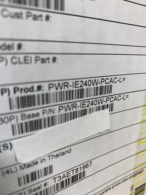 Cisco 240W AC Power Supply - PWR-IE240W-PCAC-L for sale online | eBay