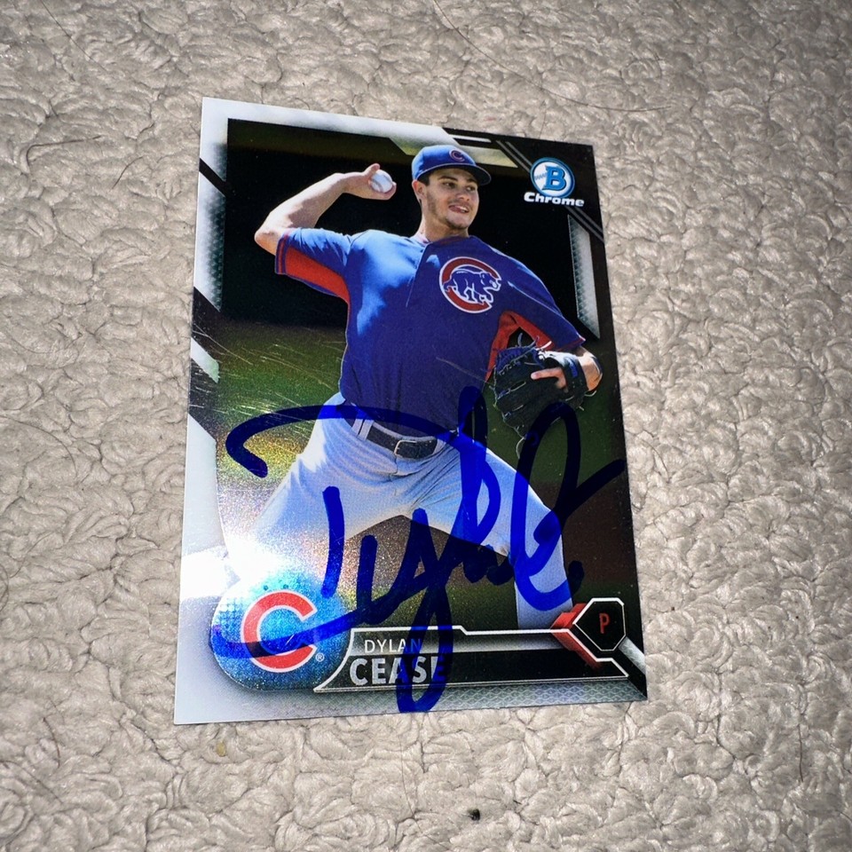 2016 Bowman Draft Chrome BDC-127 Dylan Cease Rc Chicago Cubs Signed IP ...