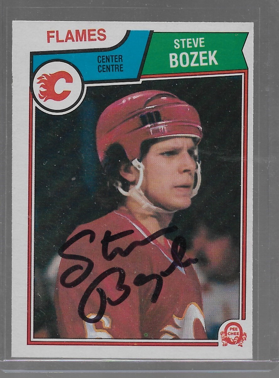 1983-84 O-Pee-Chee Steve Bozek #77 Calgary Flames Signed Autographed ...