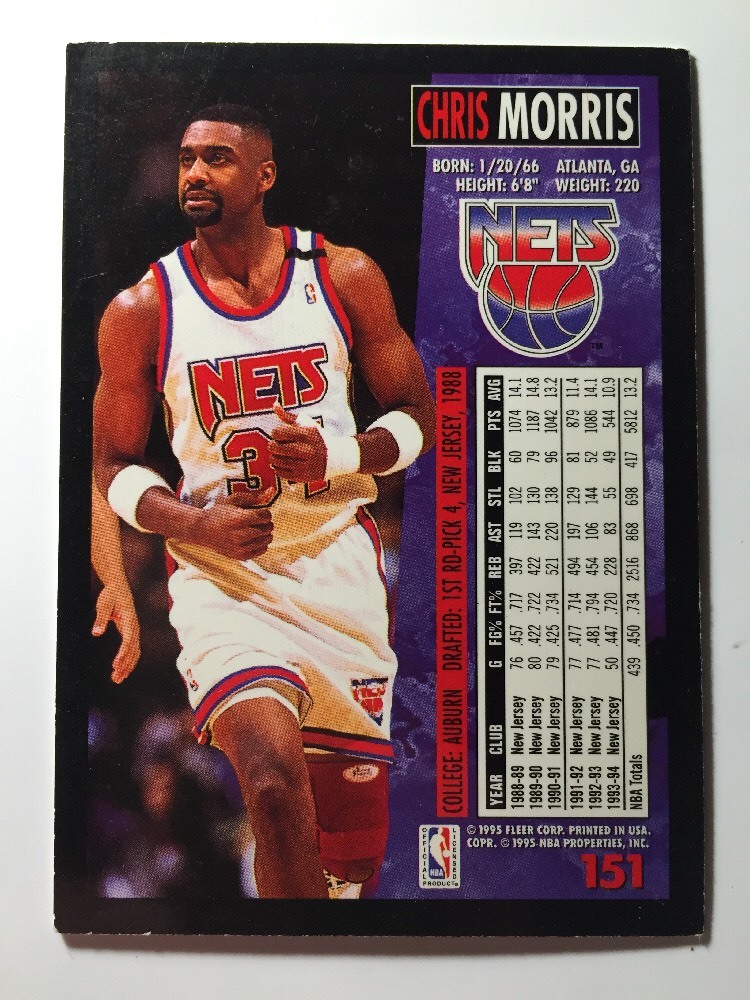 Fleer'94-95 Card N151 Chris Morris | eBay UK