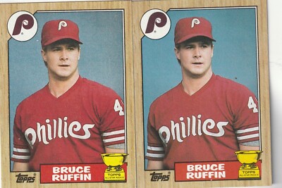 FREE SHIPPING-MINT-1987 (PHILLIES) Topps #499 Bruce Ruffin -2 CARDS | eBay