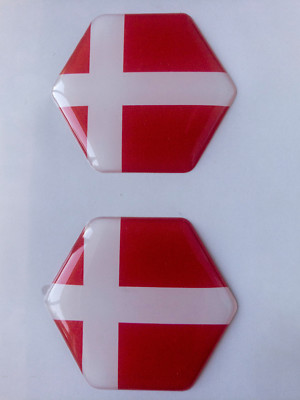 Denmark Flag Domed Hex Sticker Decal | eBay