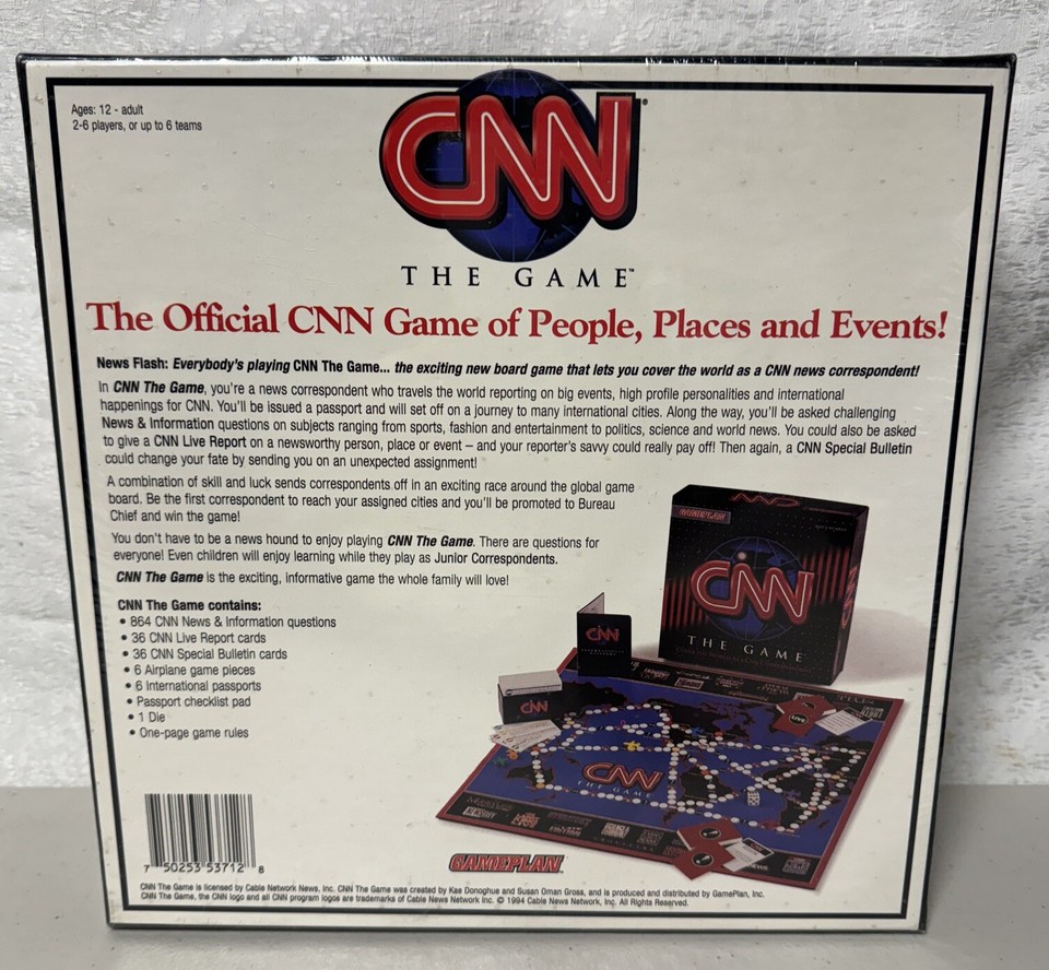 CNN The Board Game 1994 - Cover The World as CNN Correspondent - New ...