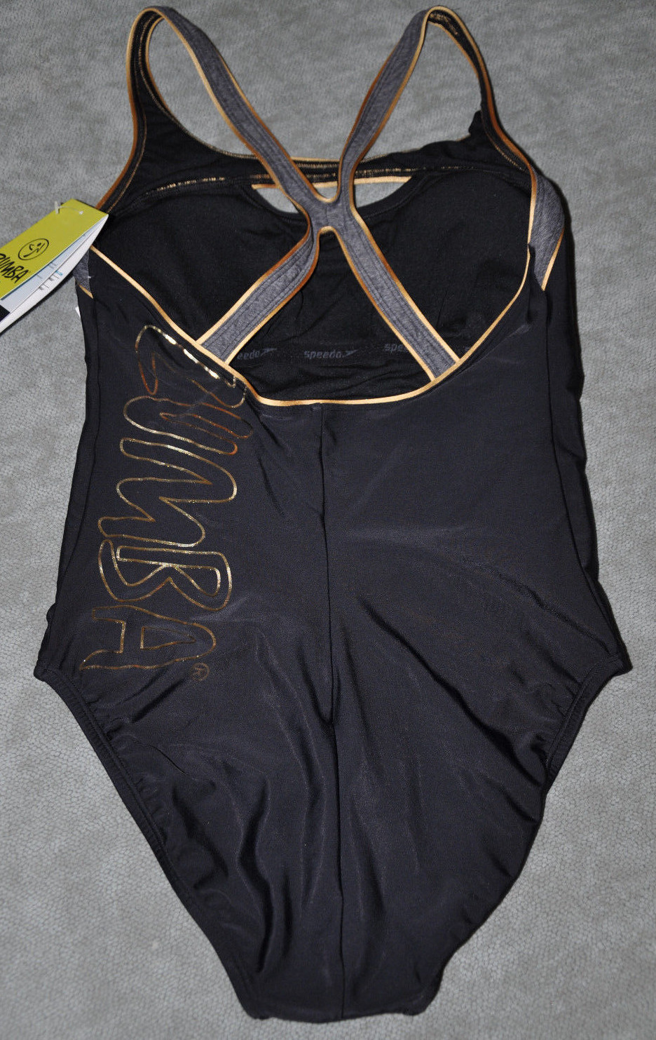 Zumba Speedo Aqua swimsuit one-piece bathing suit Black padded cups ...