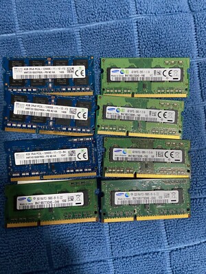 (8x) 4GB 2Rx8 & 1Rx8 PC3/L DDR3 Laptop RAM Sticks (Samsung & SK hynix ...