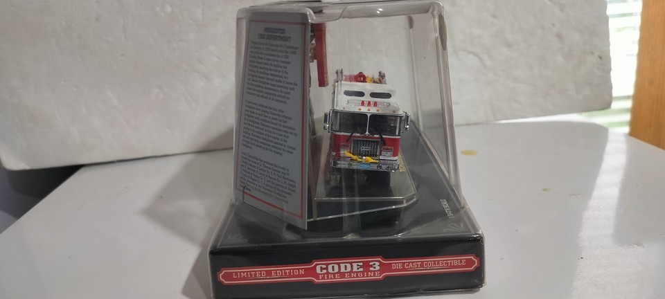 Code 3 E-One Cyclone Worcester Fire Department Fire Engine MID / COA | eBay