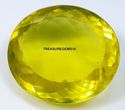 25.4 Ct 12X16X19 mm Natural Transparent Lemon Quartz faceted Oval Gems ...