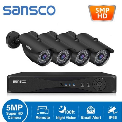 SANSCO HD 5MP CCTV Home Security Camera System Kit 8CH DVR Night Vision ...