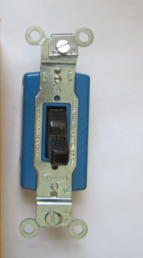 Hubbell flush toggle switch, Single Pole, 120V, 15A, #1201, Brown | eBay