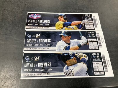 BREWERS 2015 TICKET STUB 4/6/15-4/6/15-4/6/15 VS ROCKIES | eBay