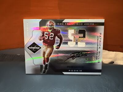 2007 Leaf Limited Patrick Willis Rookie Auto & Game Worn 49ers Patch ...
