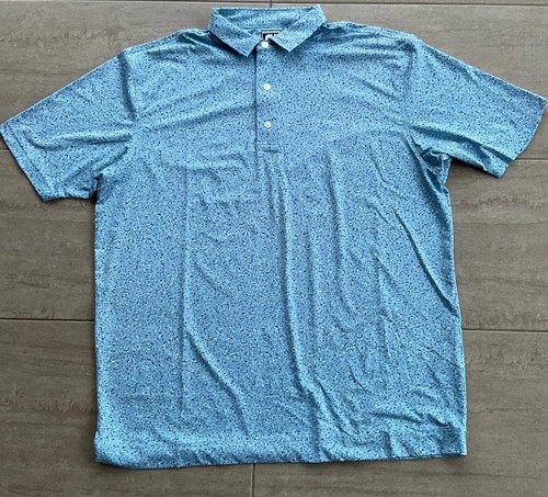 Footjoy FJ Golf Polo Top Men's Size 2XL light blue with coloured fleck ...