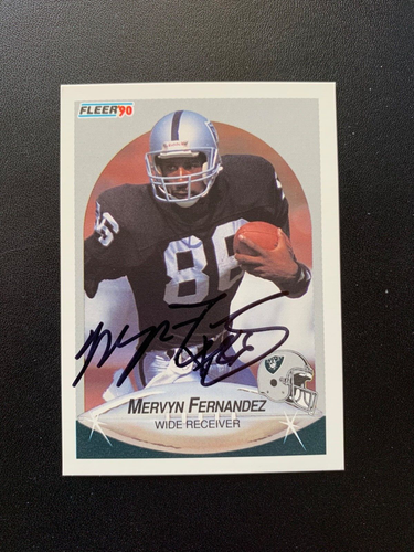 Mervyn Fernandez Signed 1990 Fleer #253 Card Oakland Raiders Autograph ...