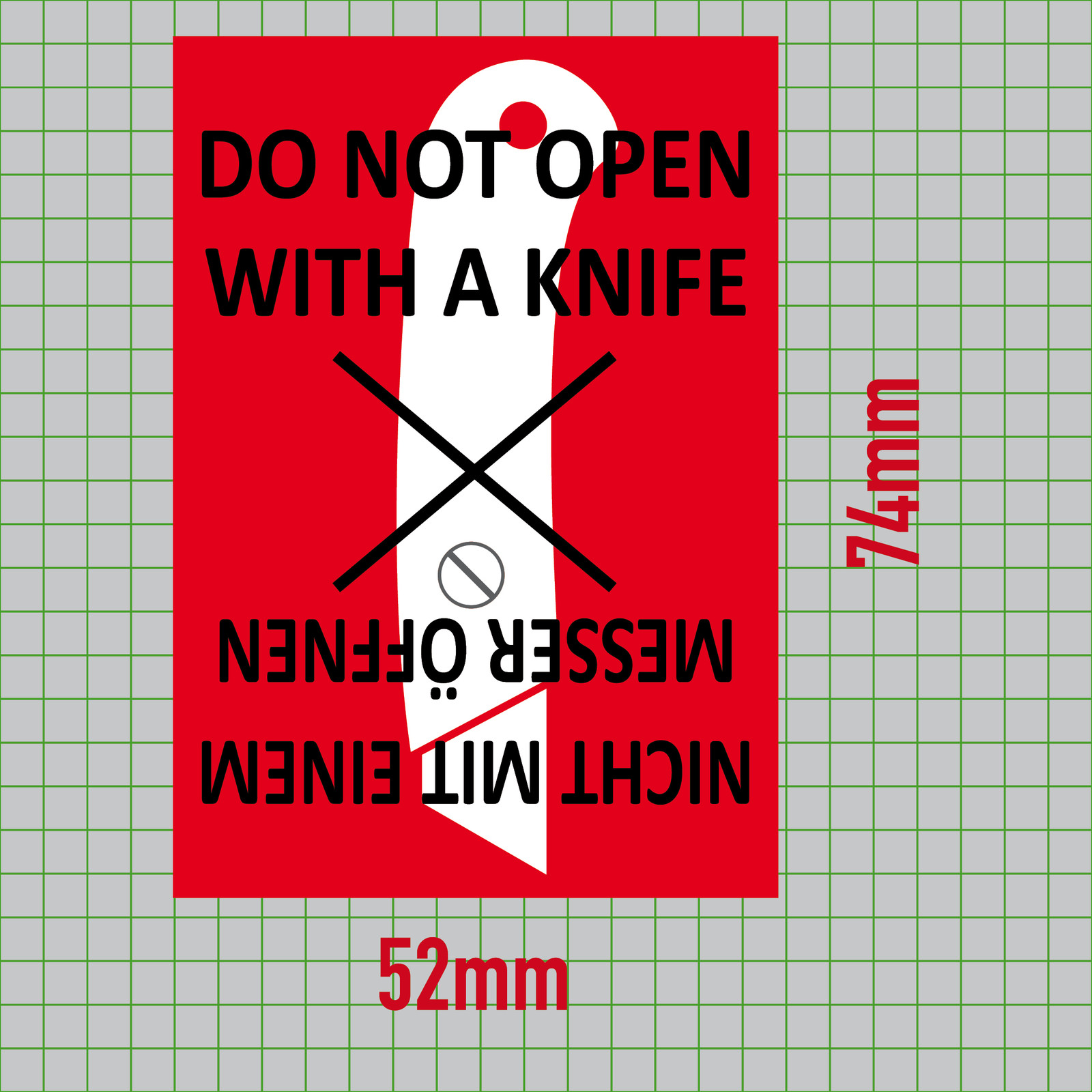 Aufkleber Sticker Etikett Label DO NOT OPEN WITH A KNIFE Versand Umzug ...