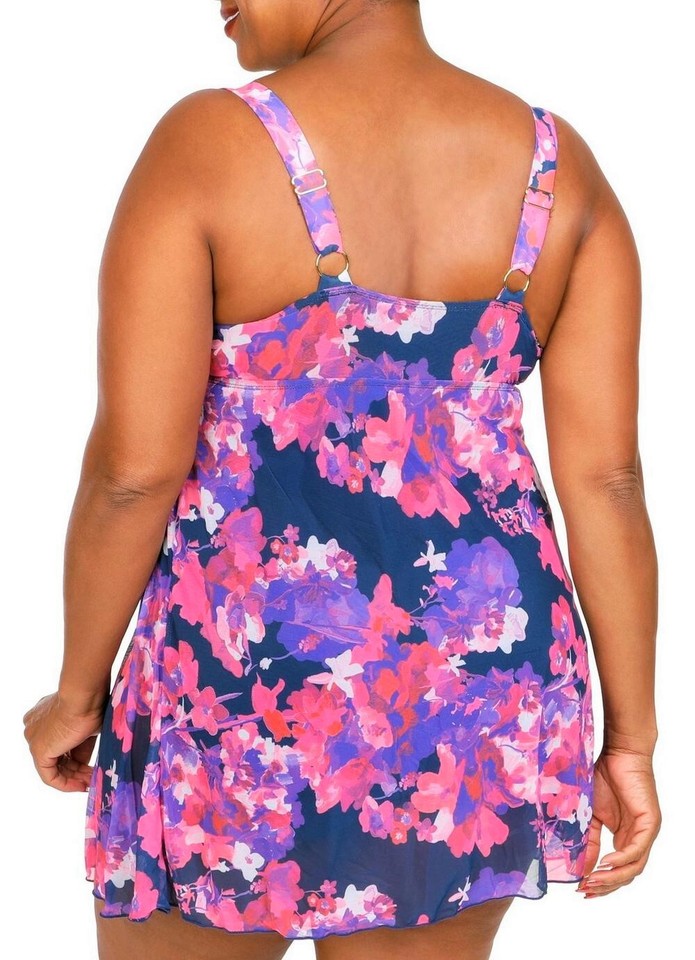 FIT 4 U Plus Size 18W, 22W Floral Print Mesh Overlay Swimdress NWT $126 ...