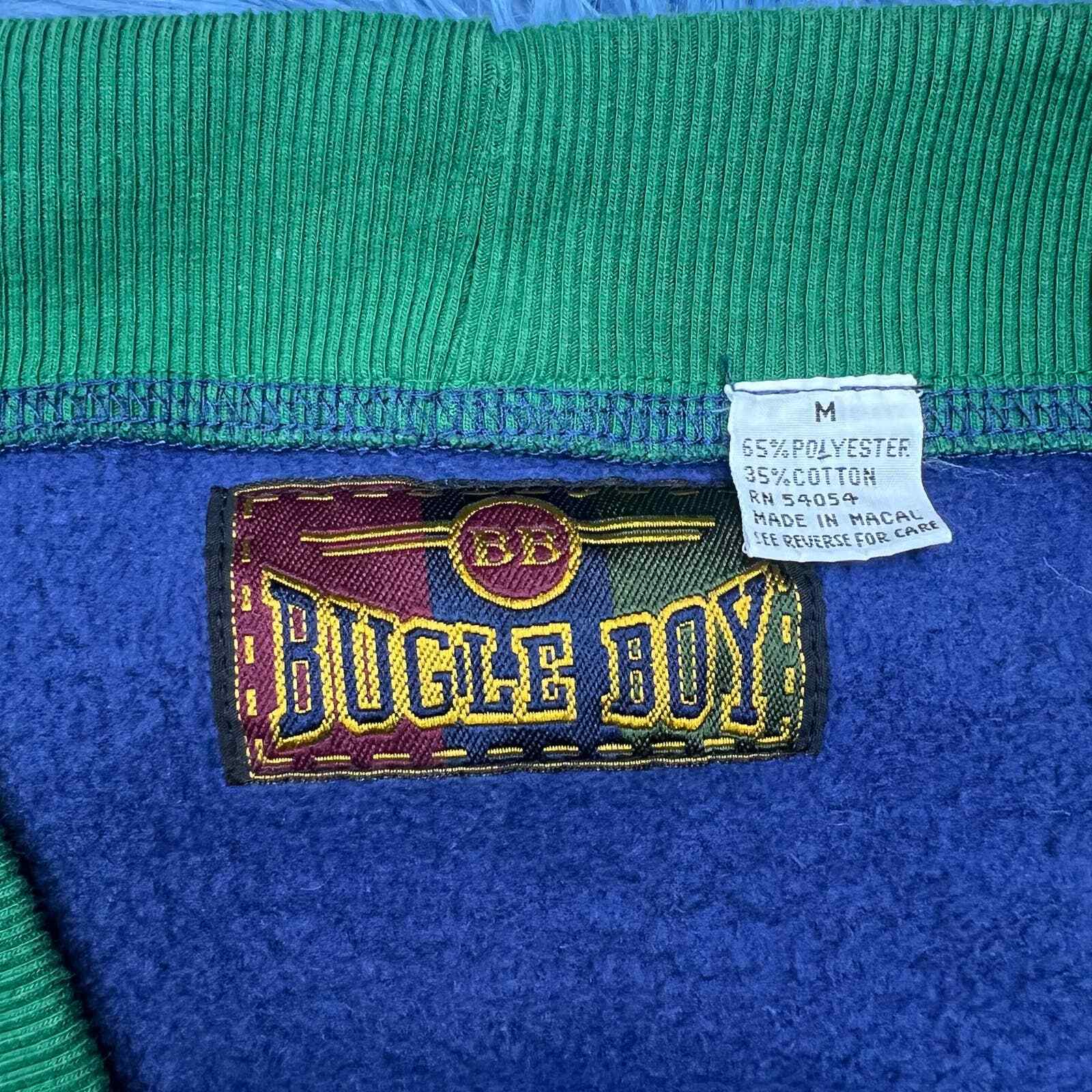 VINTAGE Bugle Boy Logo Cardigan Button Sweater Size M… - Gem