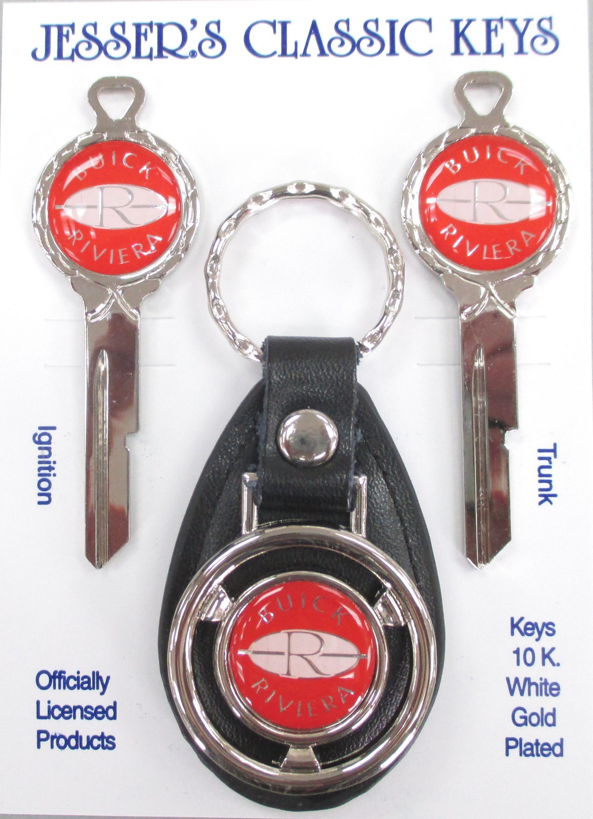 65 Buick Red RIVIERA B-10 White Gold Deluxe Classic Key Set 1965 NOS ...