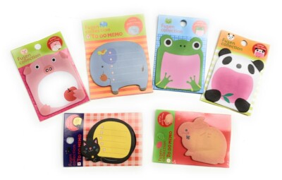 6 Animal Shape Novelty Sticky Notes Sticker Marker Memo Notepad Set To ...