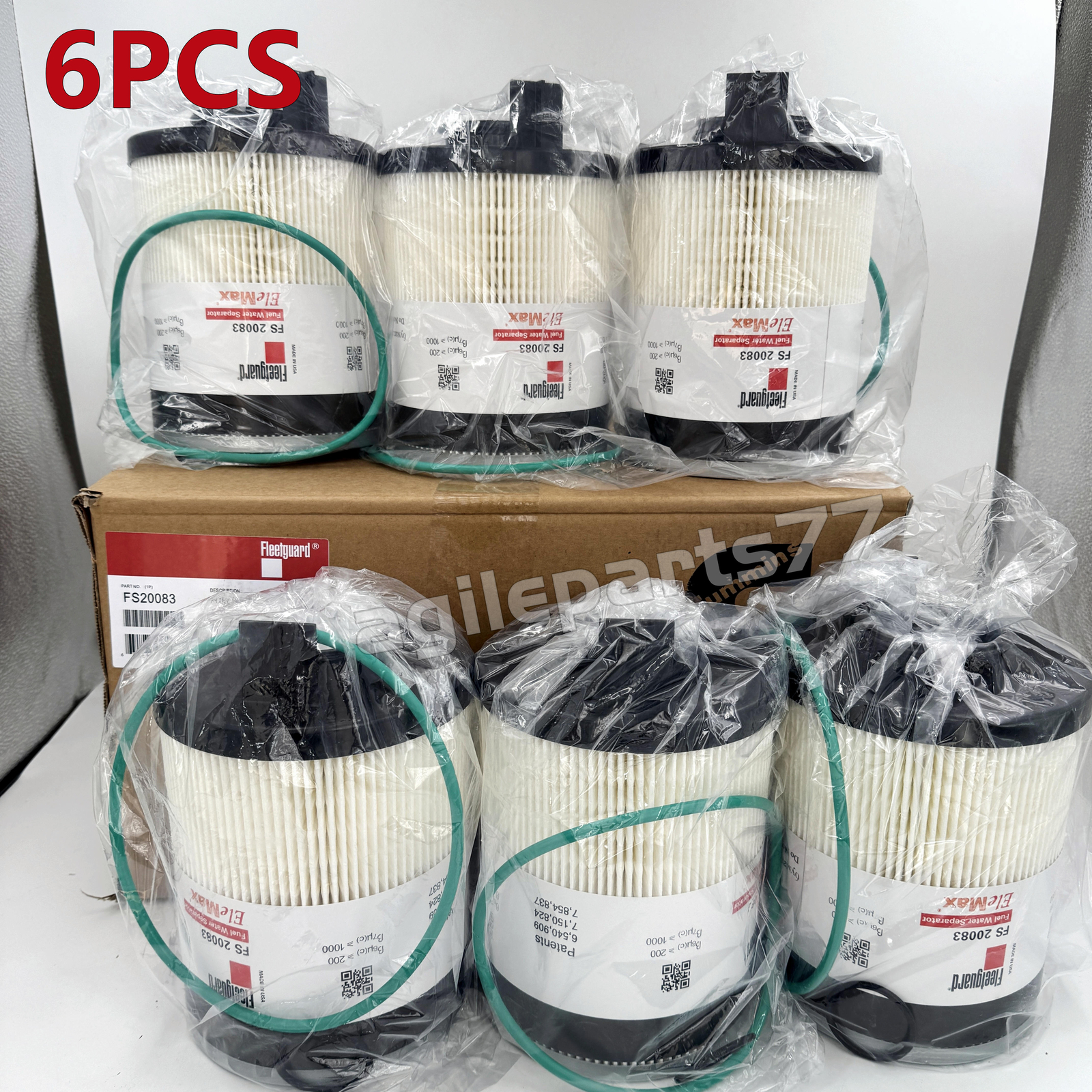 6X Fleetguard FS20083 Fuel Water Separator Filter for Cummins ISX DD13 ...