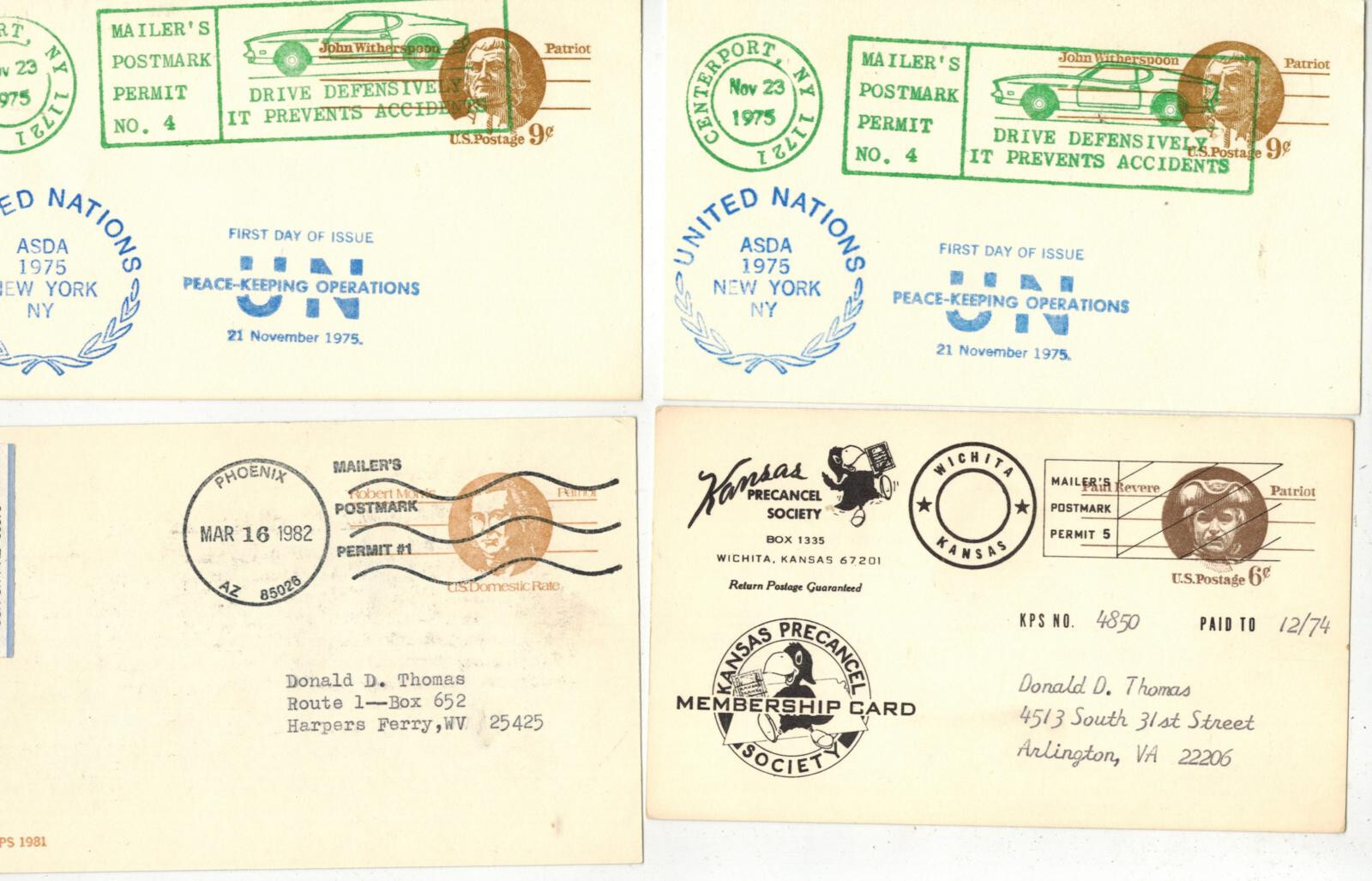 MAILERS POSTMARKS & LOCAL POST COLLECTION SET OF 30 CANCELS 1961-1983 ...