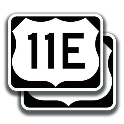 U.S. ROUTE 11E DECAL 2 Stickers Road Sign Bogo Highway Car Truck Bumper ...