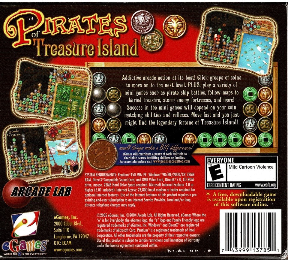 Pirates of Treasure Island PC Brand New XP Pirates Canon Treasures Crew ...