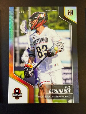 2024 Premier Lacrosse League PLL Jake Bernhardt Blue Parallel Card #57/ ...