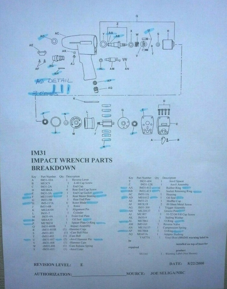 SNAP ON IM31 TUNE UP KIT WITH BEARINGS + SNAP ON IM31 HAMMER PIN SET | eBay