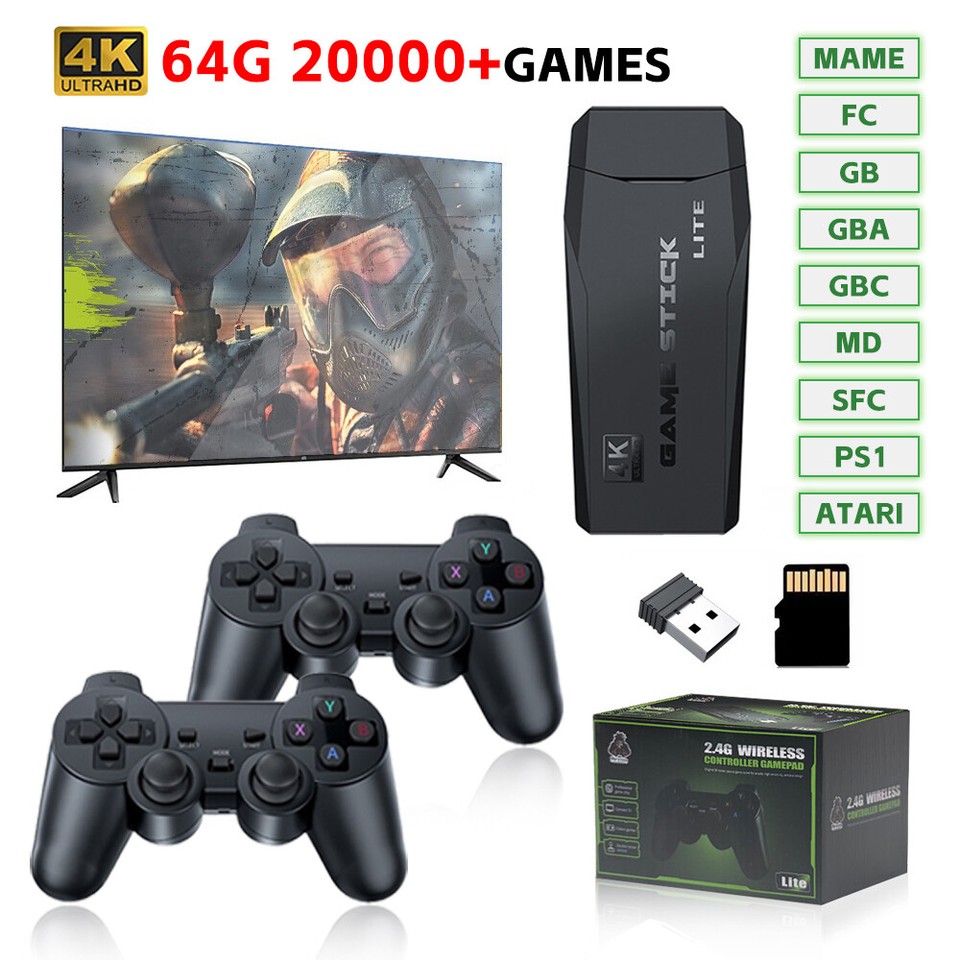 128G 35000+ Retro Games Video Game Console TV Stick 4K HDMI Wireless ...