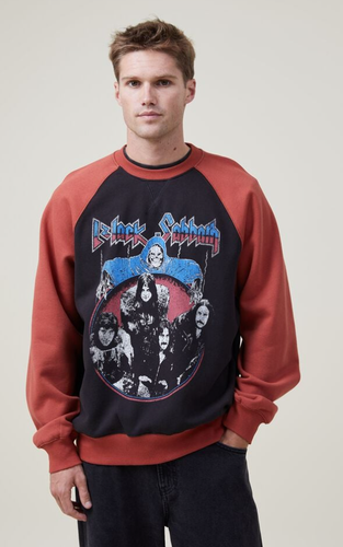 Black Sabbath Oversized Raglan Jumper Pullover Licensed Band ...