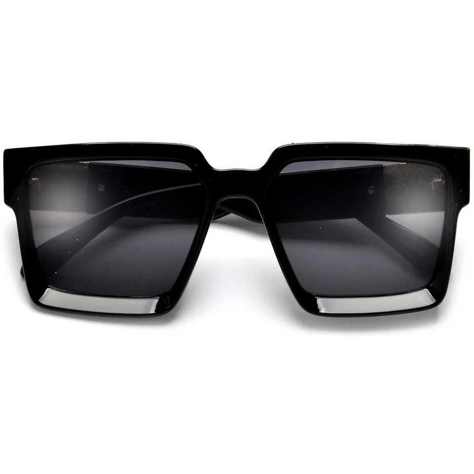 Men Sunglasses Fashion Black Oversize Big Designer Square Rapper Rap ...