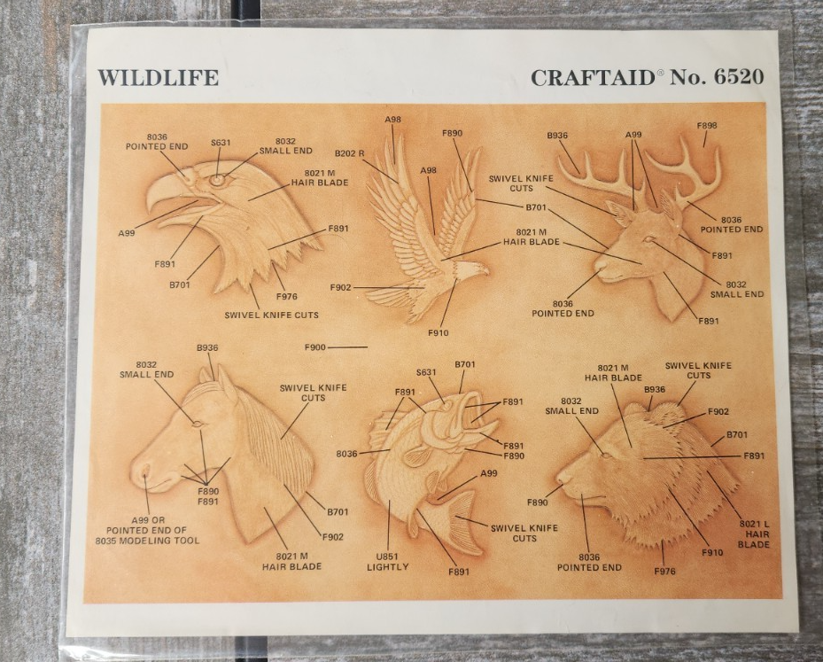 41 Vintage Craftaid Leather Templates & 2 Sheridan Style Tracing ...
