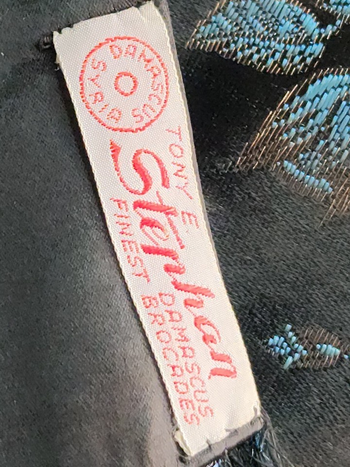 Tony E Stephan Finest Brocades Damascus Syria Black & Blue Scarf wrap ...