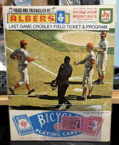 Last Game at Crosley Field Ticket Stub And Scorecard Cincinnati Reds | eBay