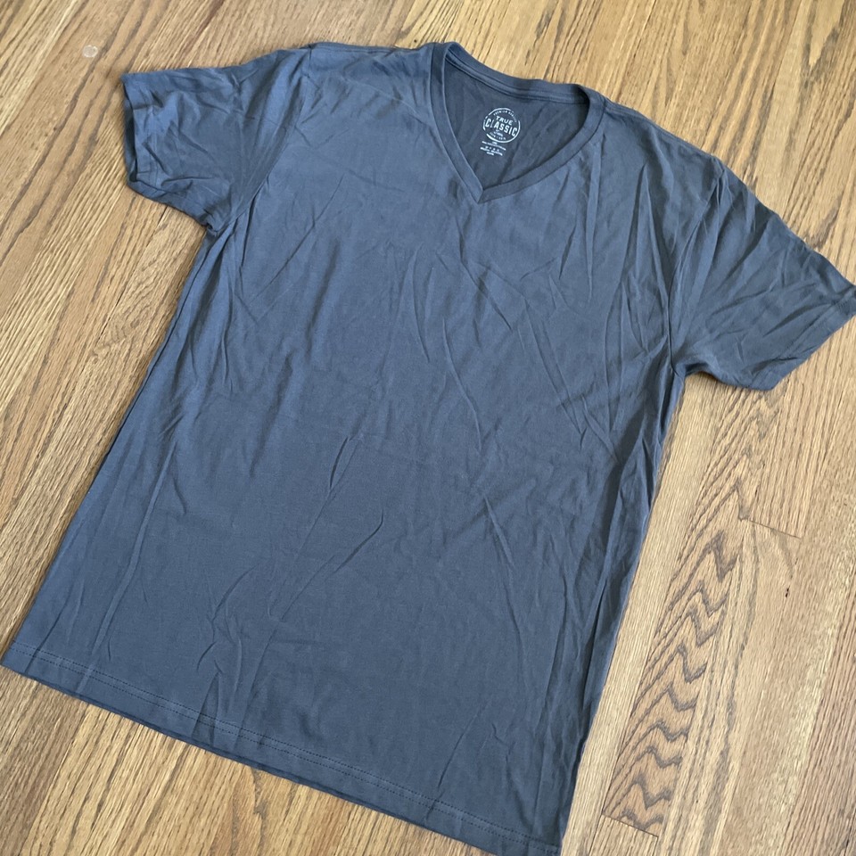 True Classic Premium Quality * V NECK * Tee T Shirt CARBON GRAY Men's ...
