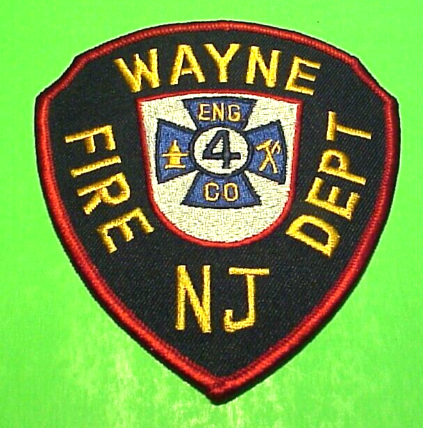 WAYNE NEW JERSEY ENGINE CO. 4 NJ 4 1/2" FIRE DEPT PATCH FREE SHIPPING ...
