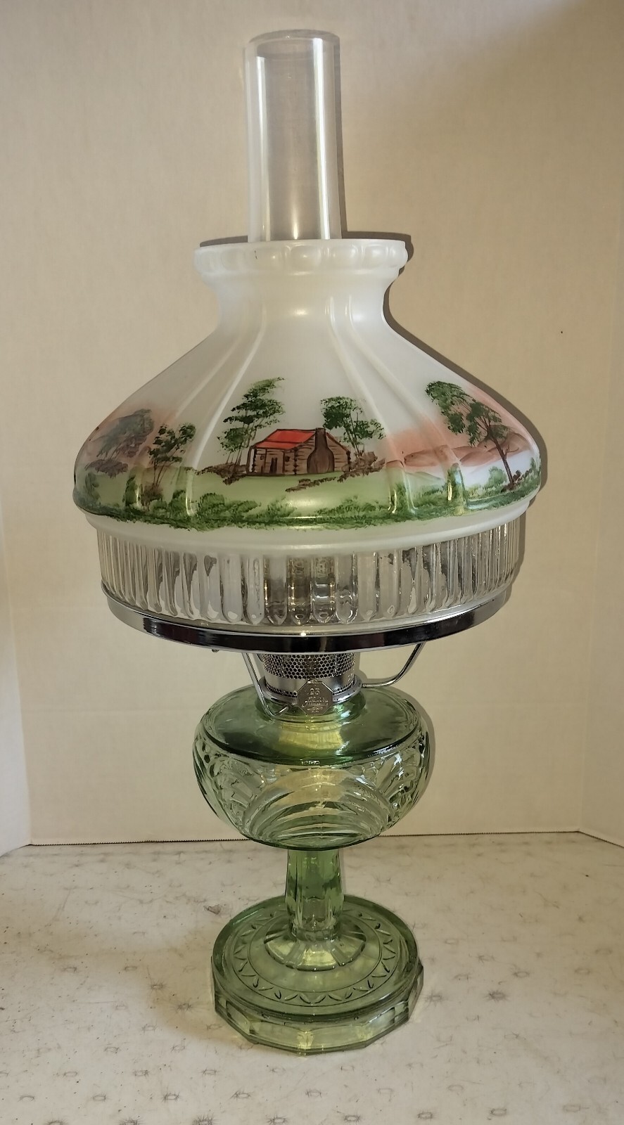 Aladdin Green Washington Drape Model B Oil Lamp HP Cabin Shade | eBay