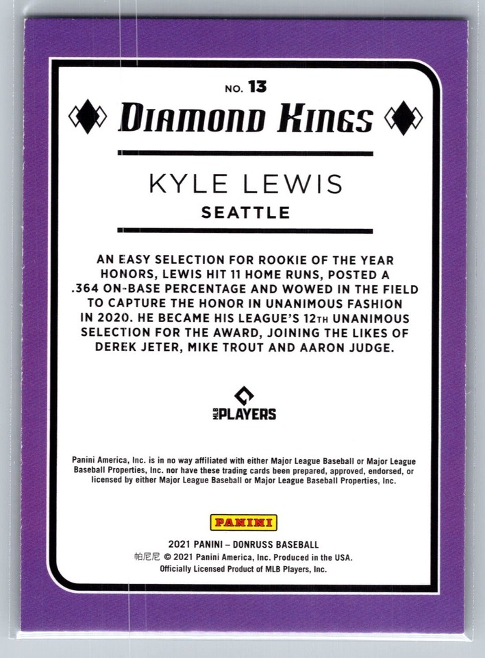 2021 Donruss Kyle Lewis #13 Seattle Mariners | eBay