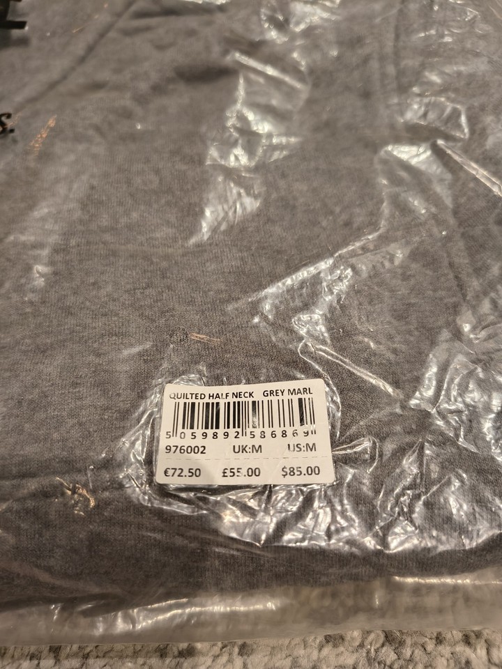 Fat Face Grey Quilted Half Neck Sweater Jumper Fat Face Medium M Brand ...