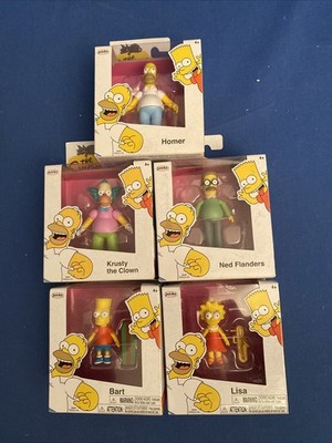 5 Simpsons Jacks Figures Homer Bart Lisa Krusty Ned | eBay
