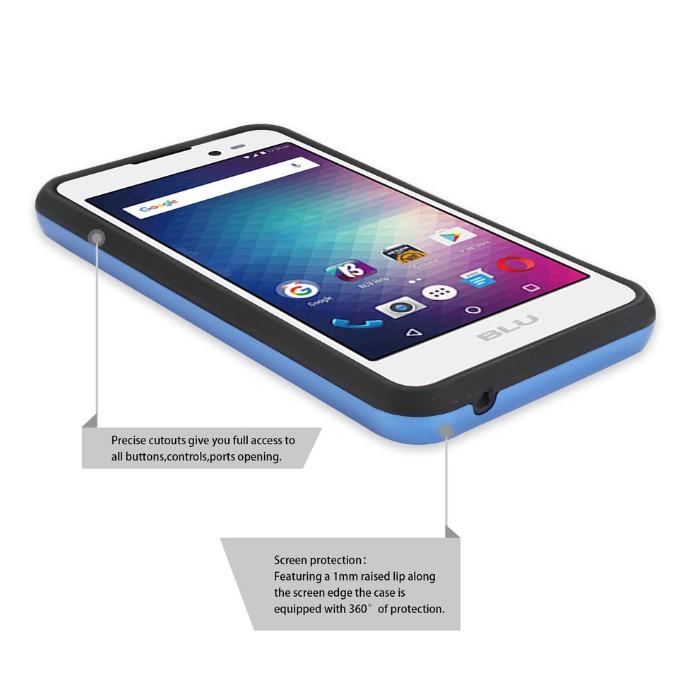 For BLU Dash G (D490U) Rugged Hybrid Matte Tough Case Cover + Screen Protector | eBay