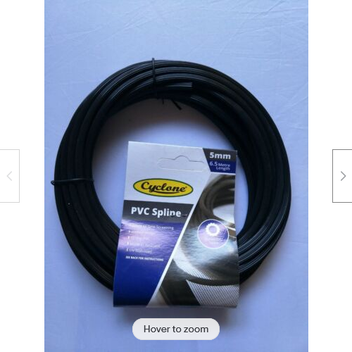 Cyclone PVC SPLINE 5mm x 6.5m length RIBBED TO GRIP UV stabilised ...