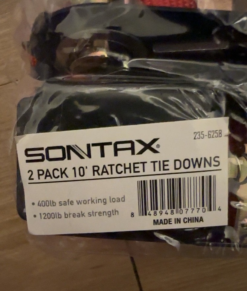 Sontax 2 Pack 10’ Ratchet Tie Downs | eBay